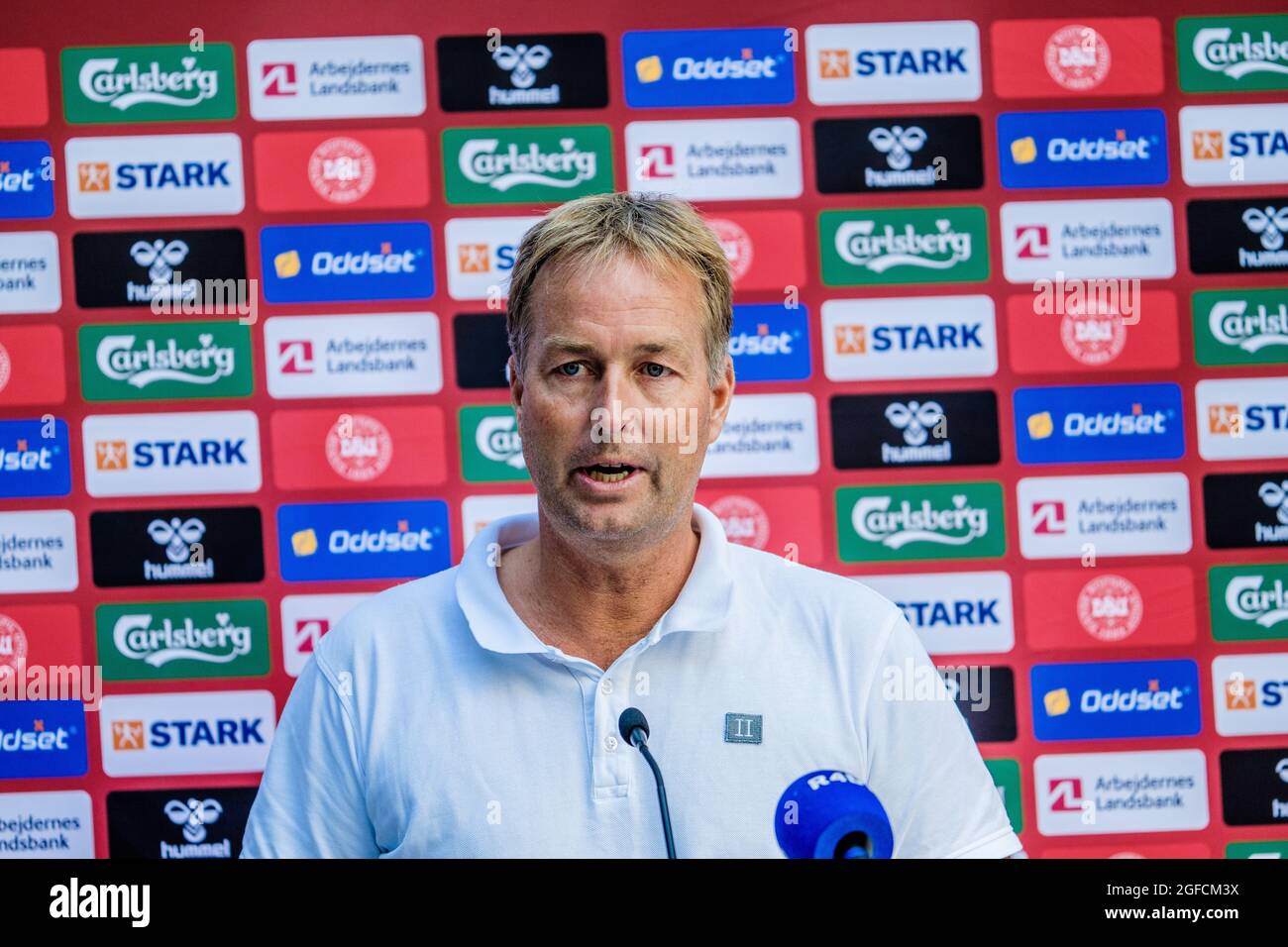 Copenhagen, Denmark. 24th Aug, 2021. Kasper Hjulmand, manager of the ...