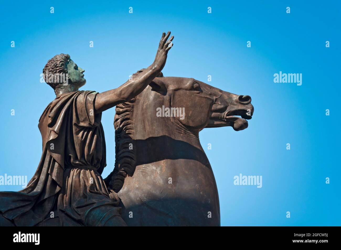 Italy, Lombardy, Pavia, Piazza del Duomo Square, Equestrian Bronze ...