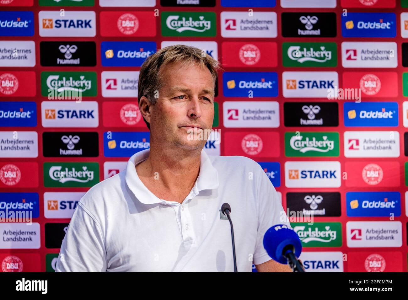 Copenhagen, Denmark. 24th Aug, 2021. Kasper Hjulmand, manager of the ...