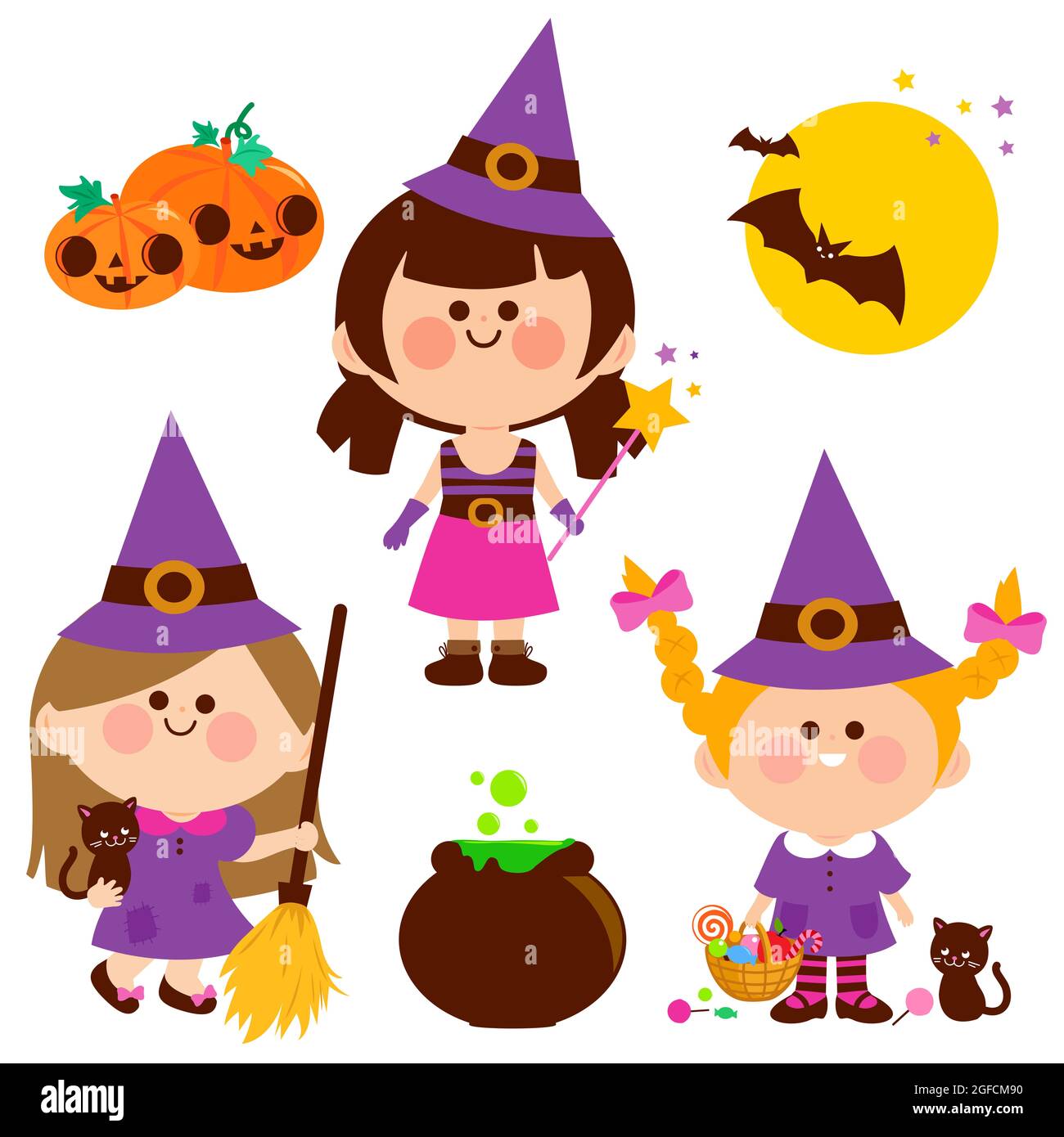 Halloween costumes and pumpkins Cut Out Stock Images & Pictures - Alamy