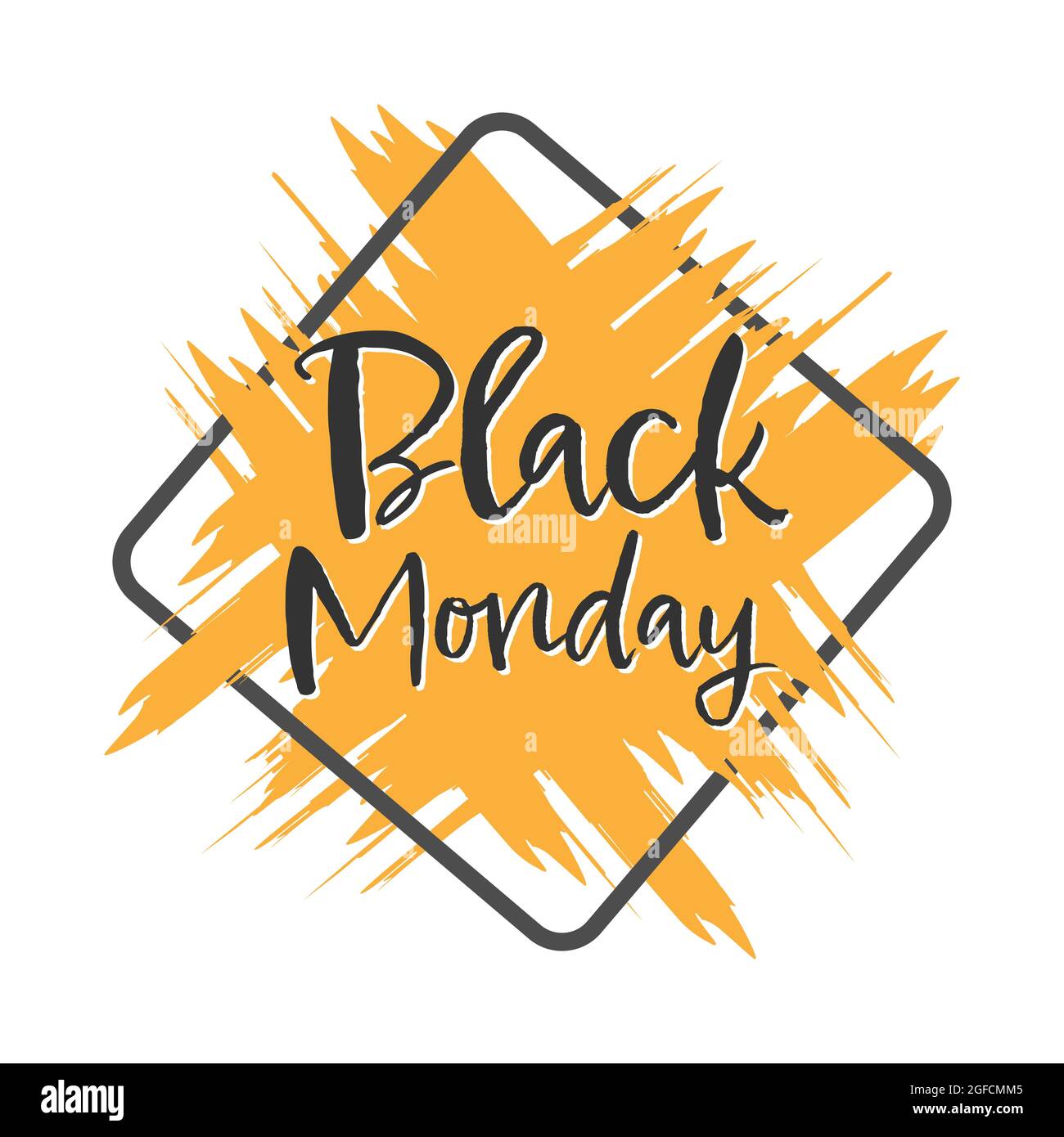 Orange grunge banner with the inscription Black Monday for business ...