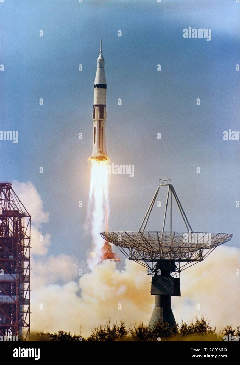 (11 Oct. 1968) --- The Apollo 7/Saturn IB space vehicle is launched ...