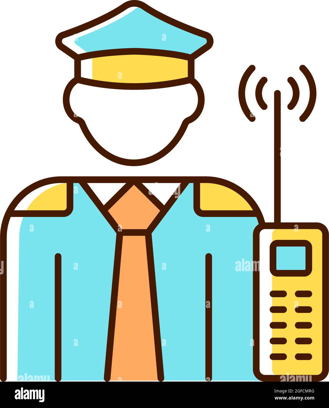 Security guard RGB color icon Stock Vector Image & Art - Alamy