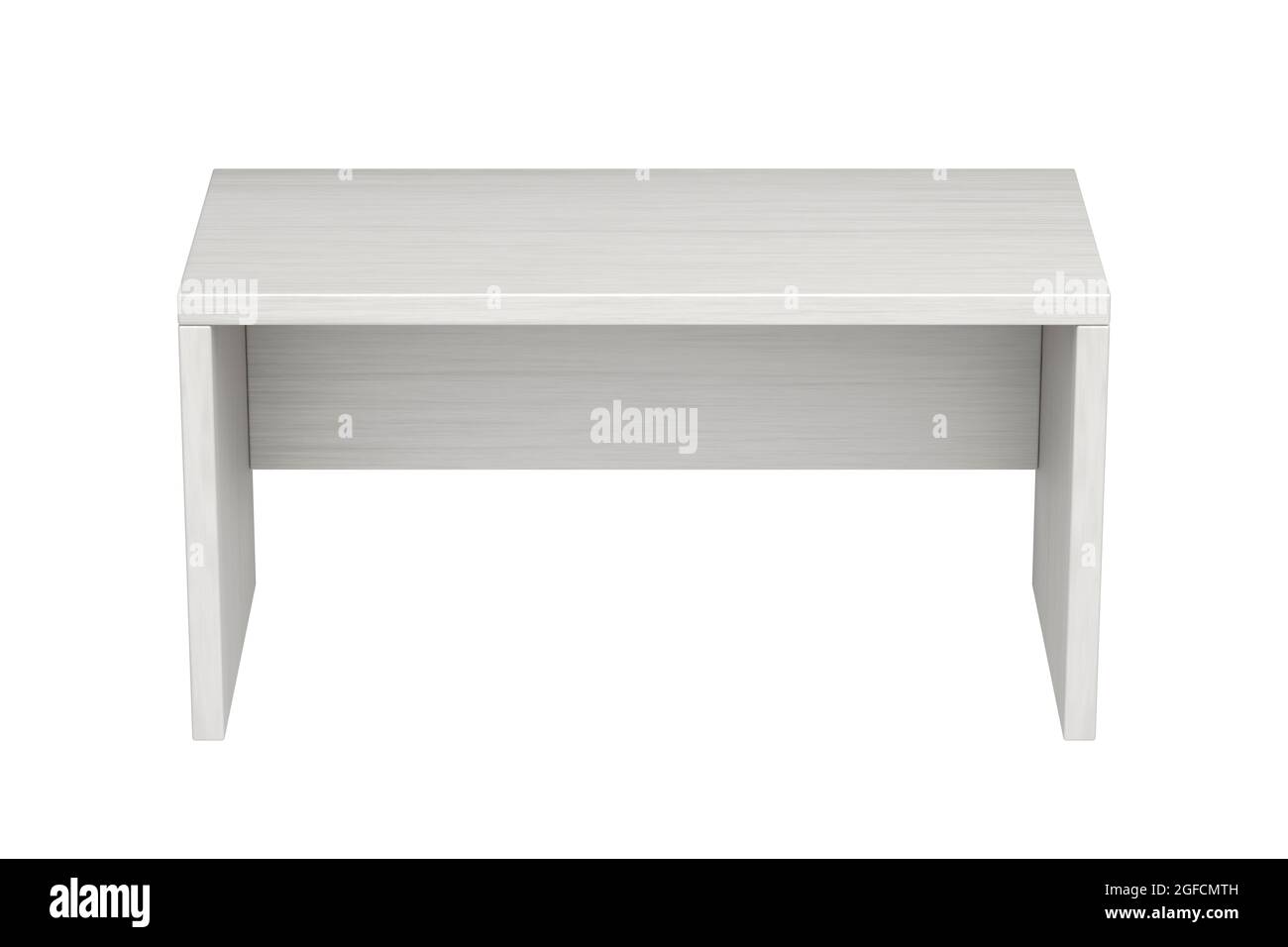 Front view of modern desk, isolated on white background Stock Photo - Alamy