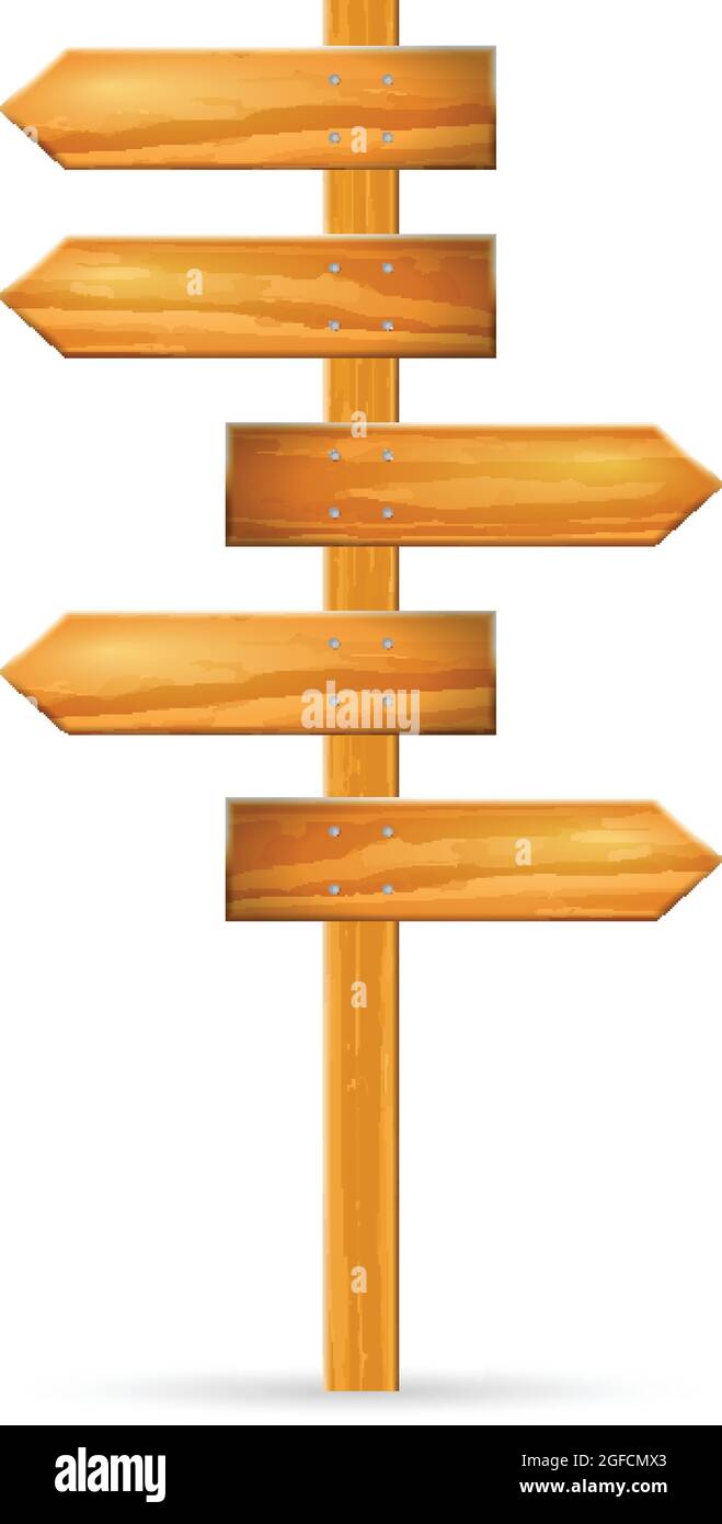 Wooden sign post on a white background Stock Vector Image & Art - Alamy