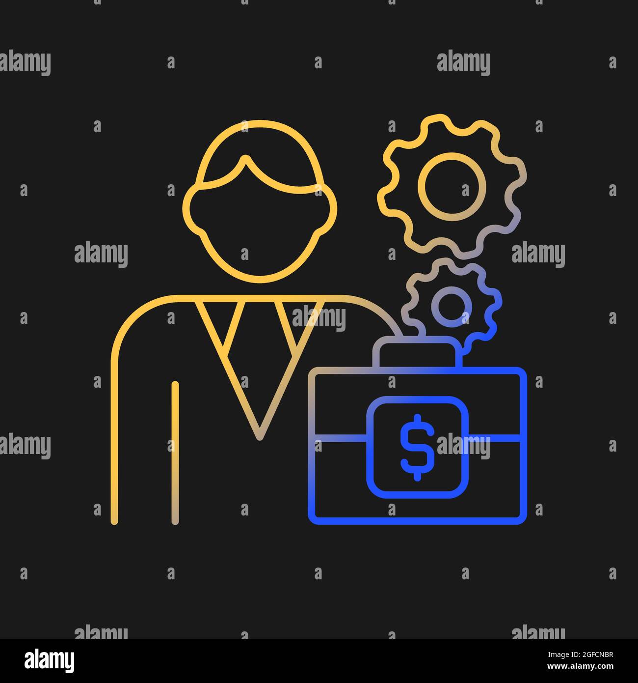 Finance director gradient vector icon for dark theme Stock Vector Image ...