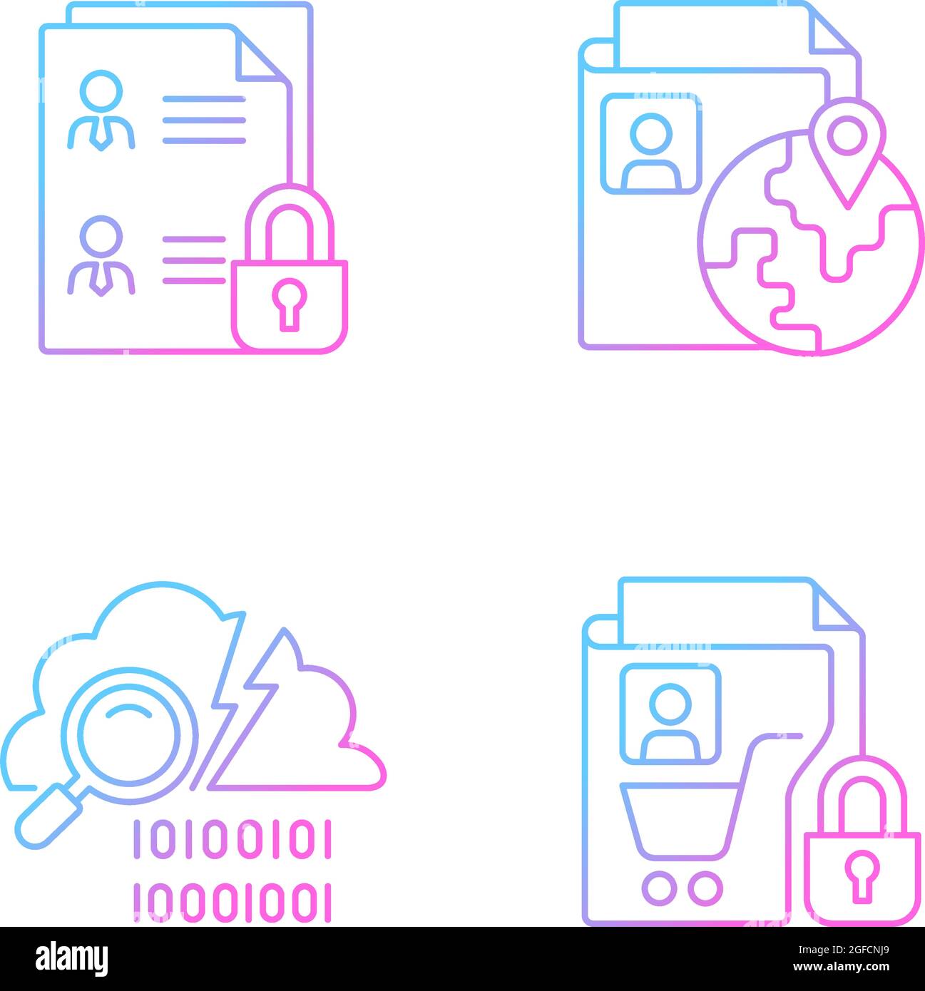 Maintain Information Security Gradient Linear Vector Icons Set Stock Vector Image And Art Alamy