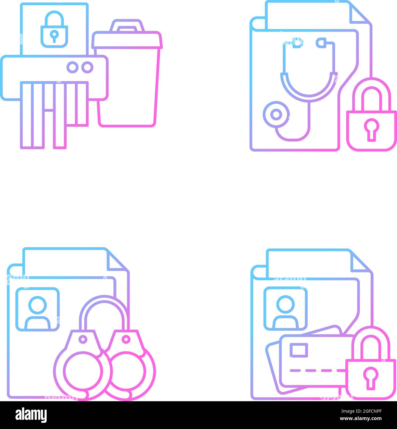 Information Sensitivity Gradient Linear Vector Icons Set Stock Vector Image And Art Alamy