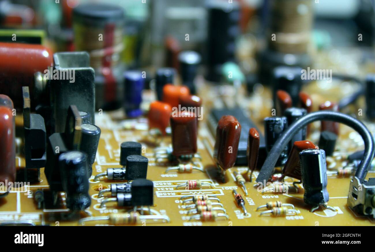Components On Electronic Control Card Extreme Closeup Photo Stock Photo ...