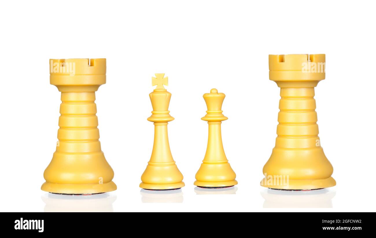 Wooden chess. Set of chess figures. Chess pieces isolated on white ...