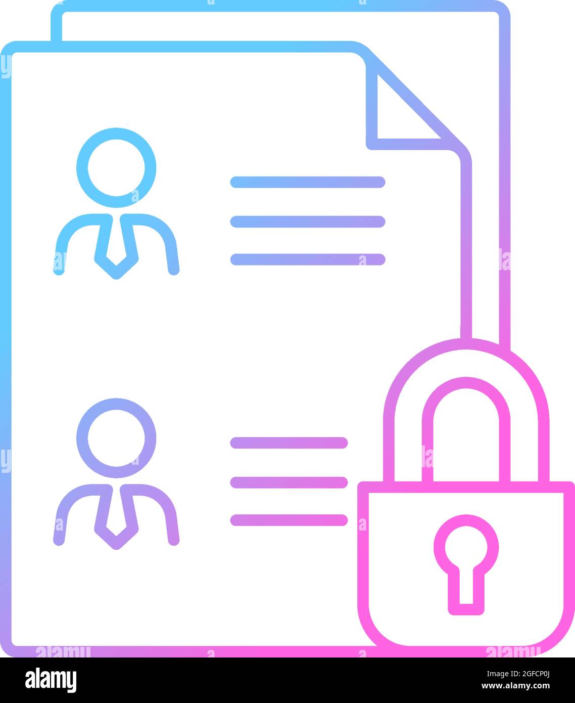 Employee data protection gradient linear vector icon Stock Vector Image ...