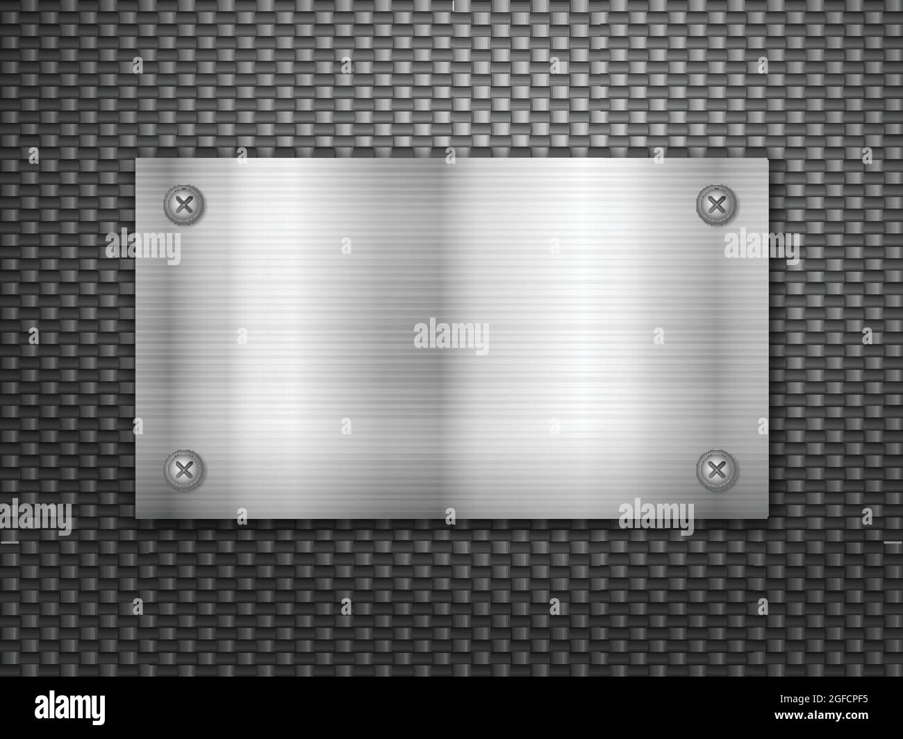 Metal plate on a carbon background. Vector illustration Stock Vector ...