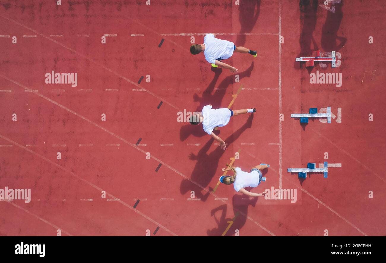 Drone shadow running hi-res stock photography and images - Alamy