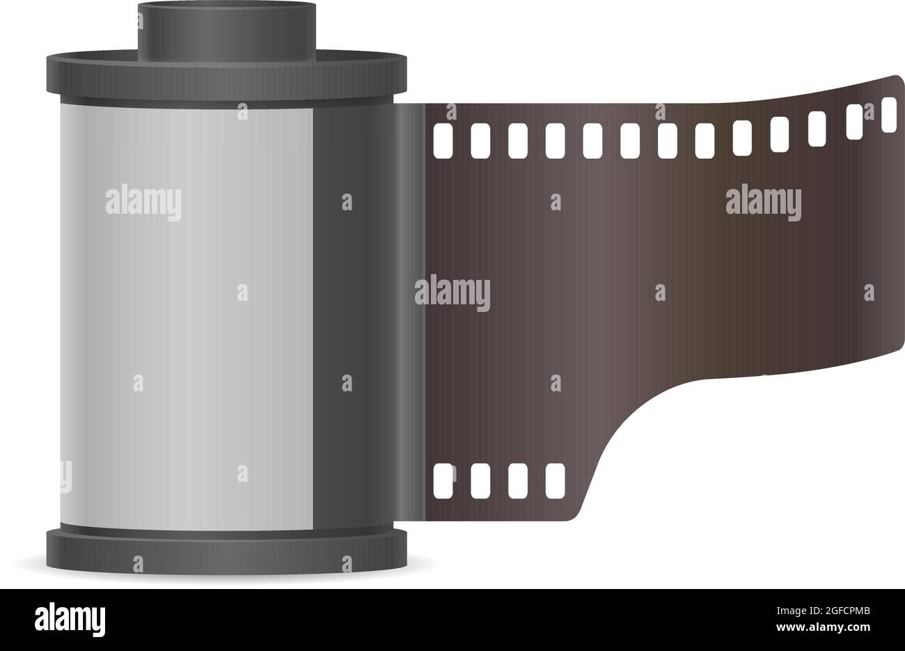 Camera photo film container on a white background. Vector illustration ...