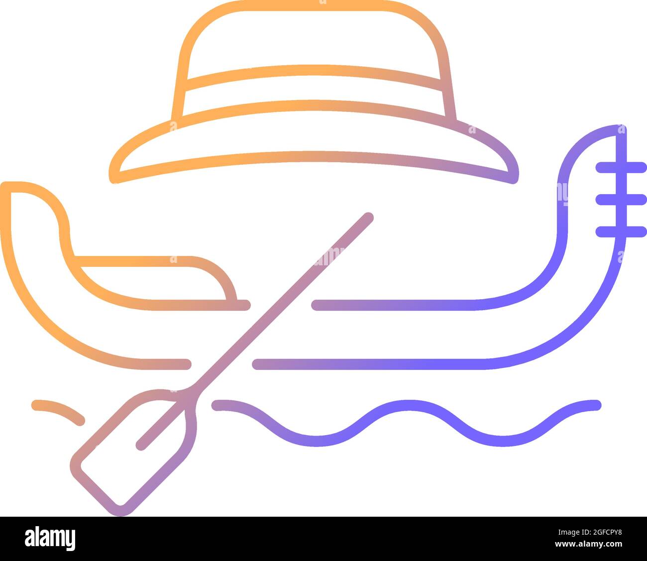 Venice gondola gondolier line Stock Vector Images - Alamy