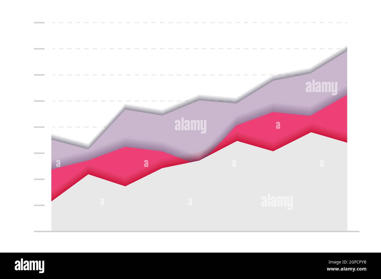Abstract financial Paper chart with three curve go up. Modern design ...