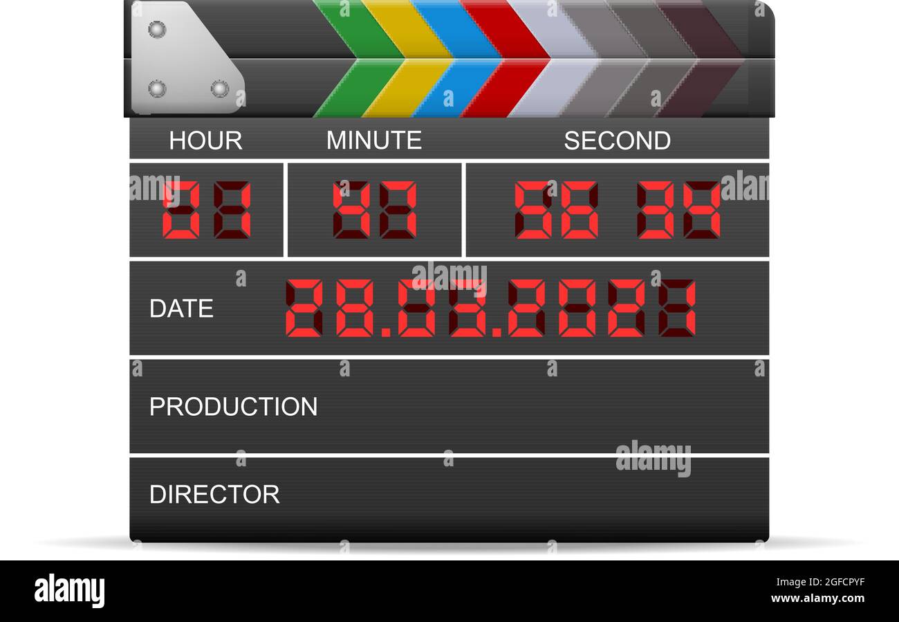 Digital clapperboard on a white background. Vector illustration Stock ...