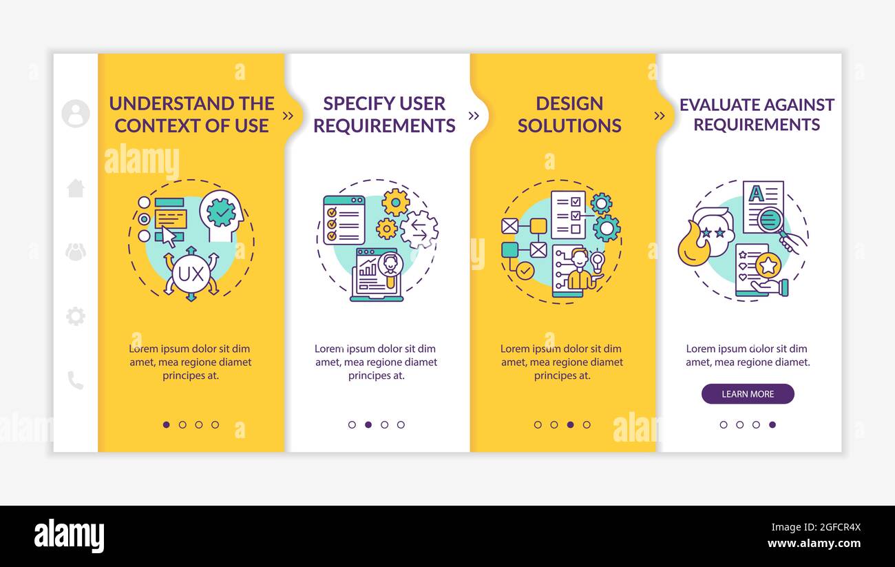 User centered design onboarding vector template Stock Vector Image ...