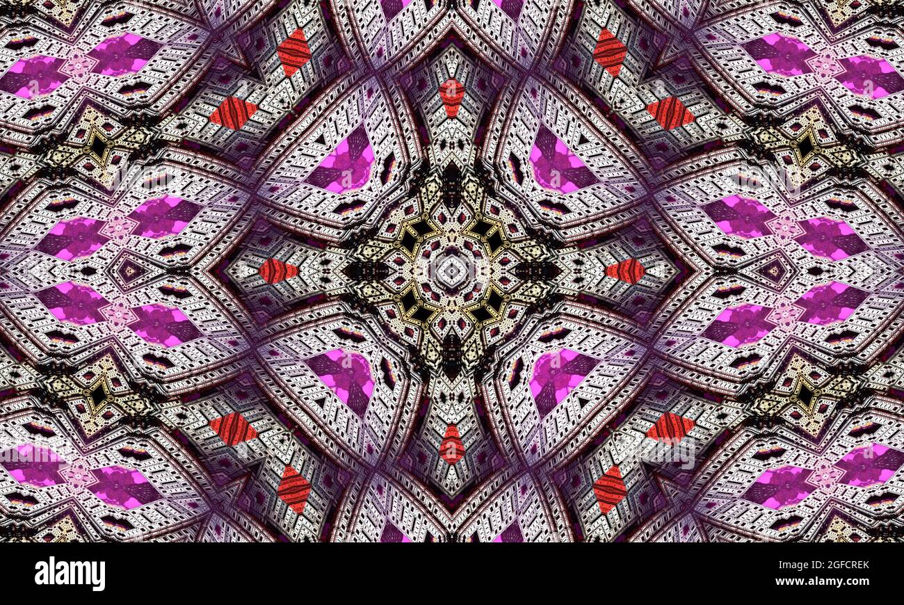 Purple repeating flower ornate mandala pattern background - abstract ...