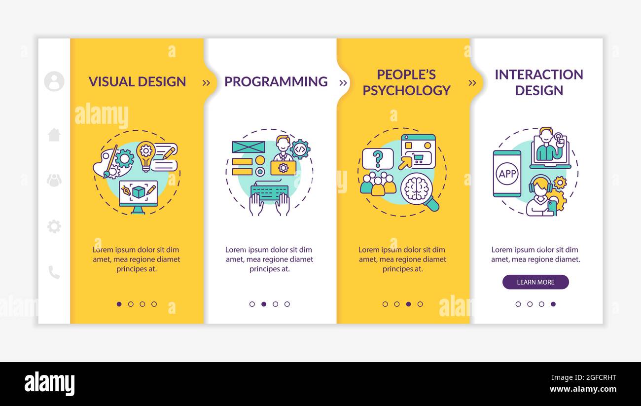 Ux Design Process Onboarding Vector Template Stock Vector Image And Art Alamy