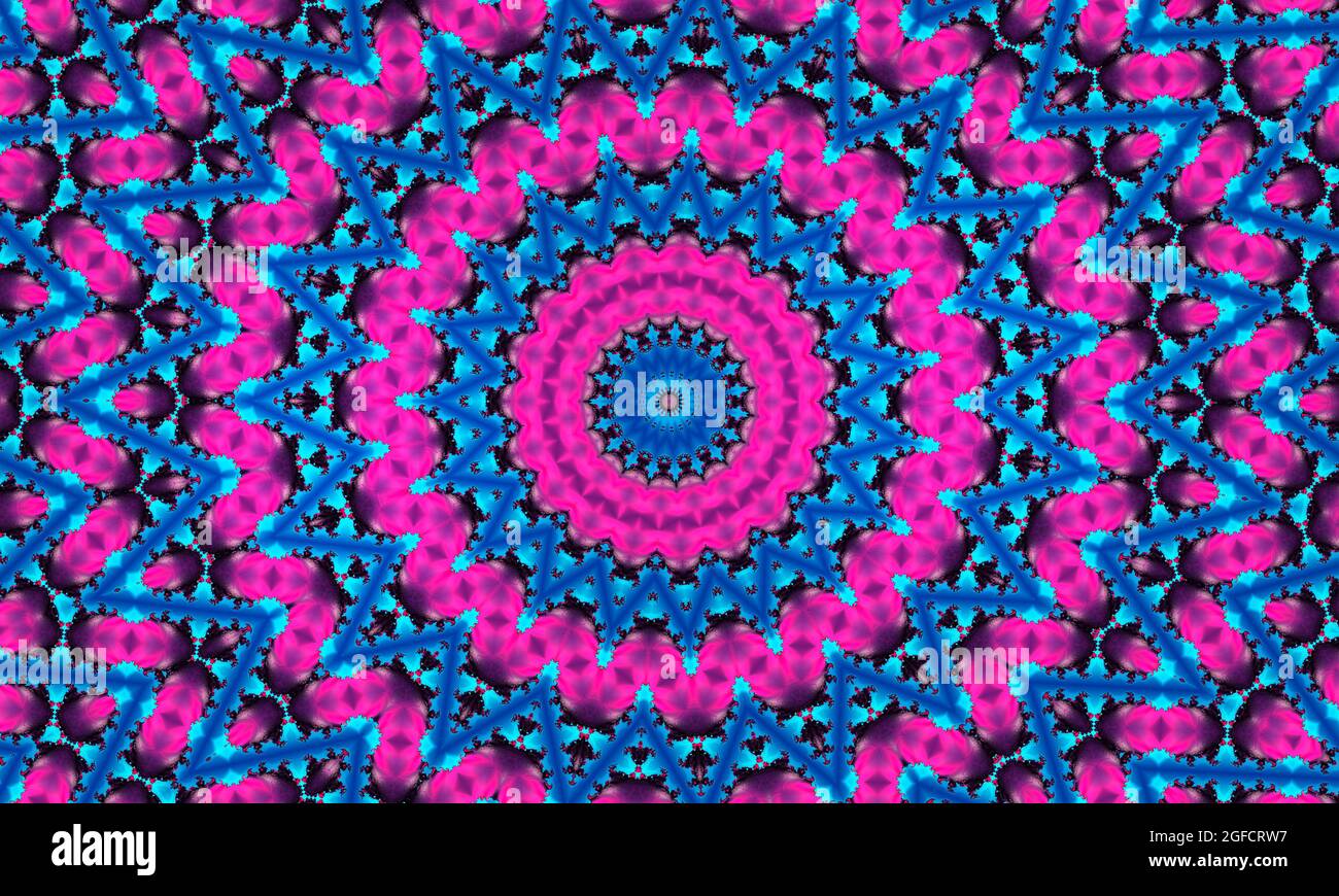 Cyan flower on pink star background. Detailed wallpaper with many ...