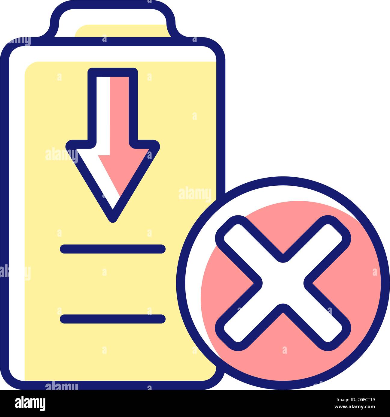 Dont fully drain batteries RGB color manual label icon Stock Vector ...