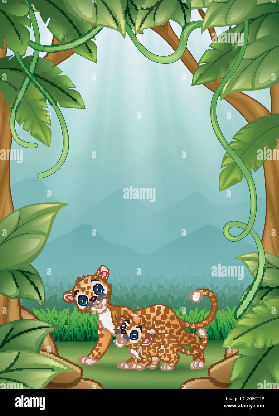 Leopard in savanna Stock Vector Images - Alamy