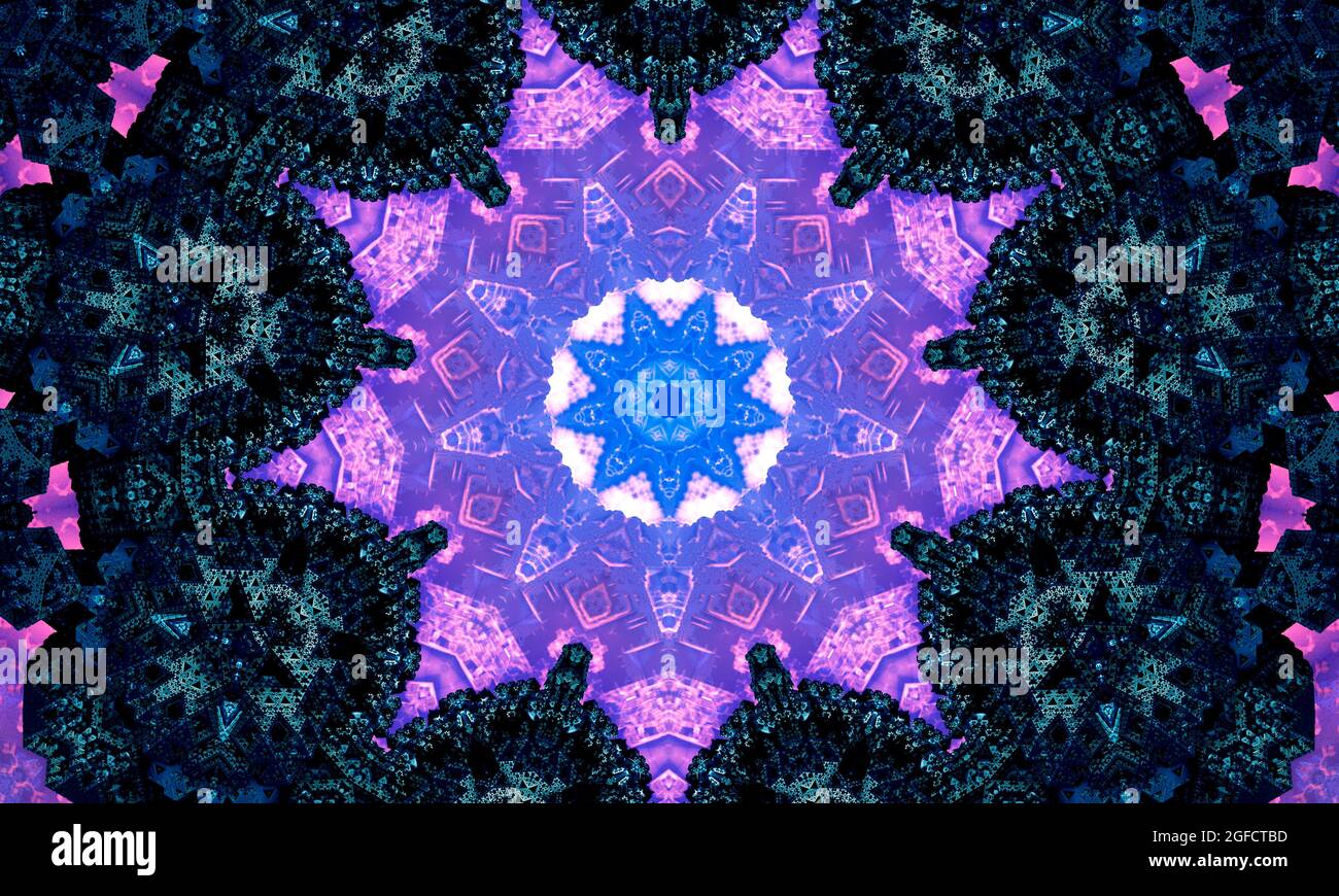 Purple White and Indigo Star Kaleidoscope Wallpaper Stock Photo - Alamy