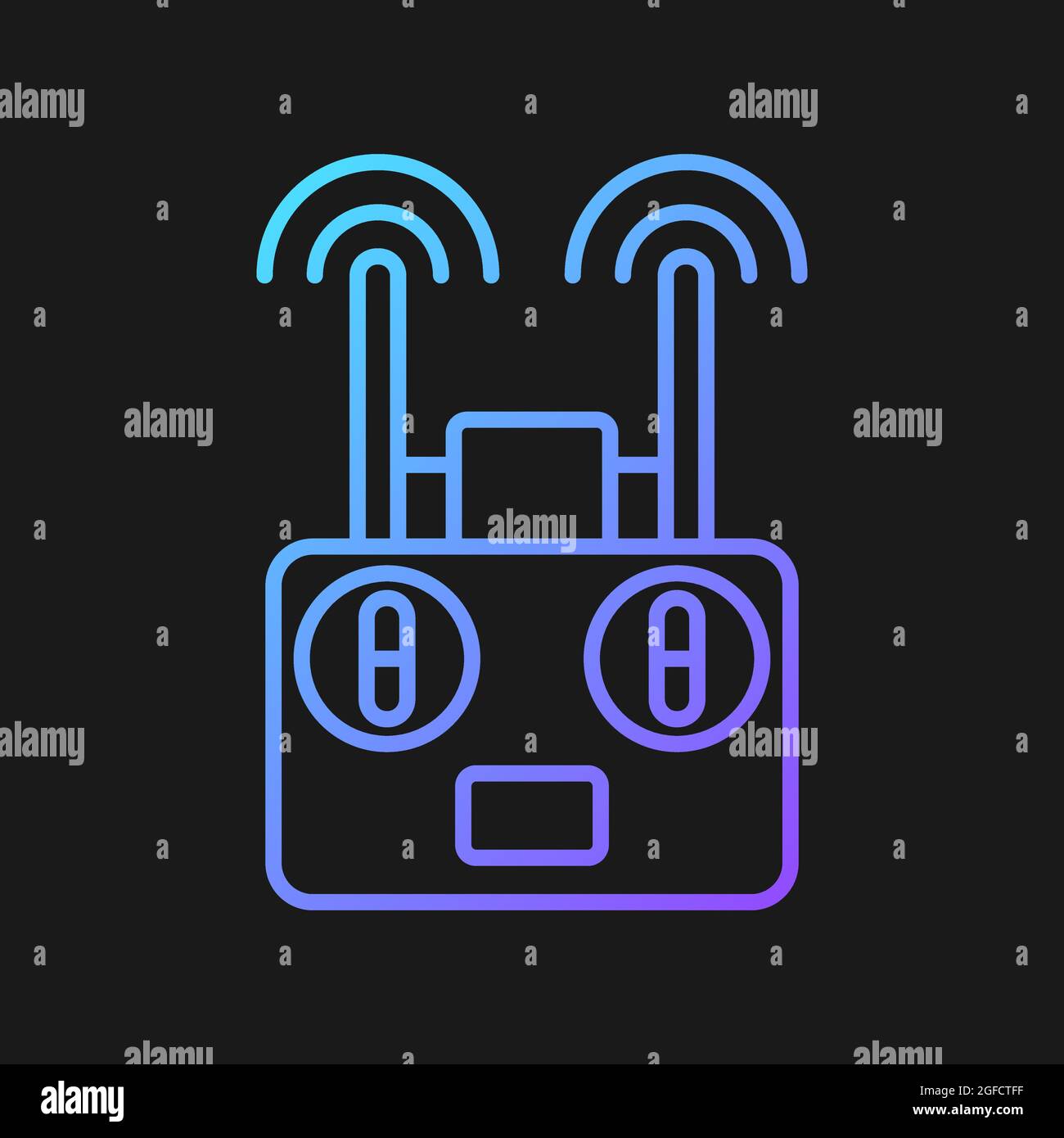 Remote controller gradient vector manual label icon for dark theme ...