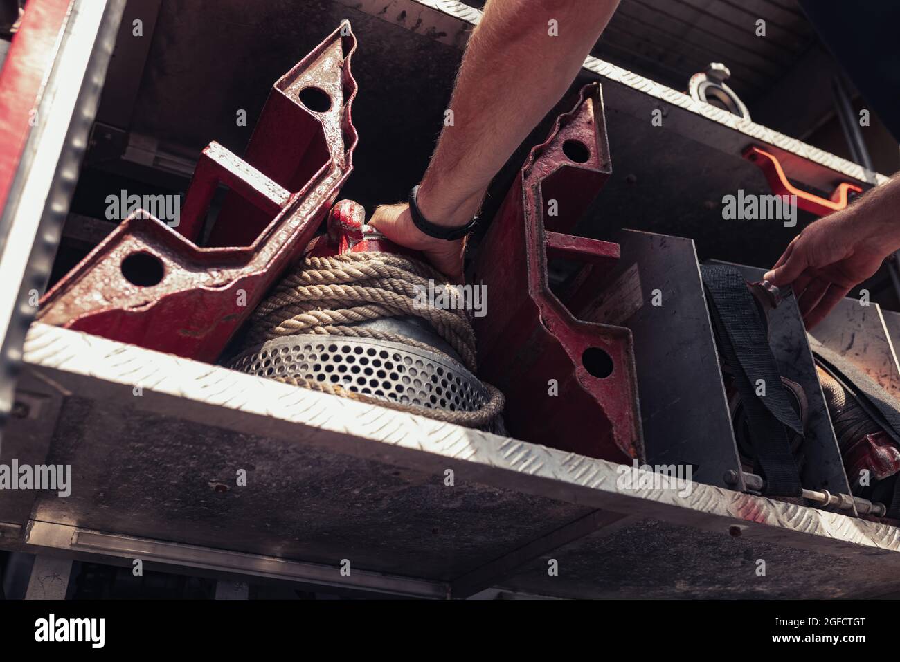 Firefighting machine with special equipment for emergency firefighting ...