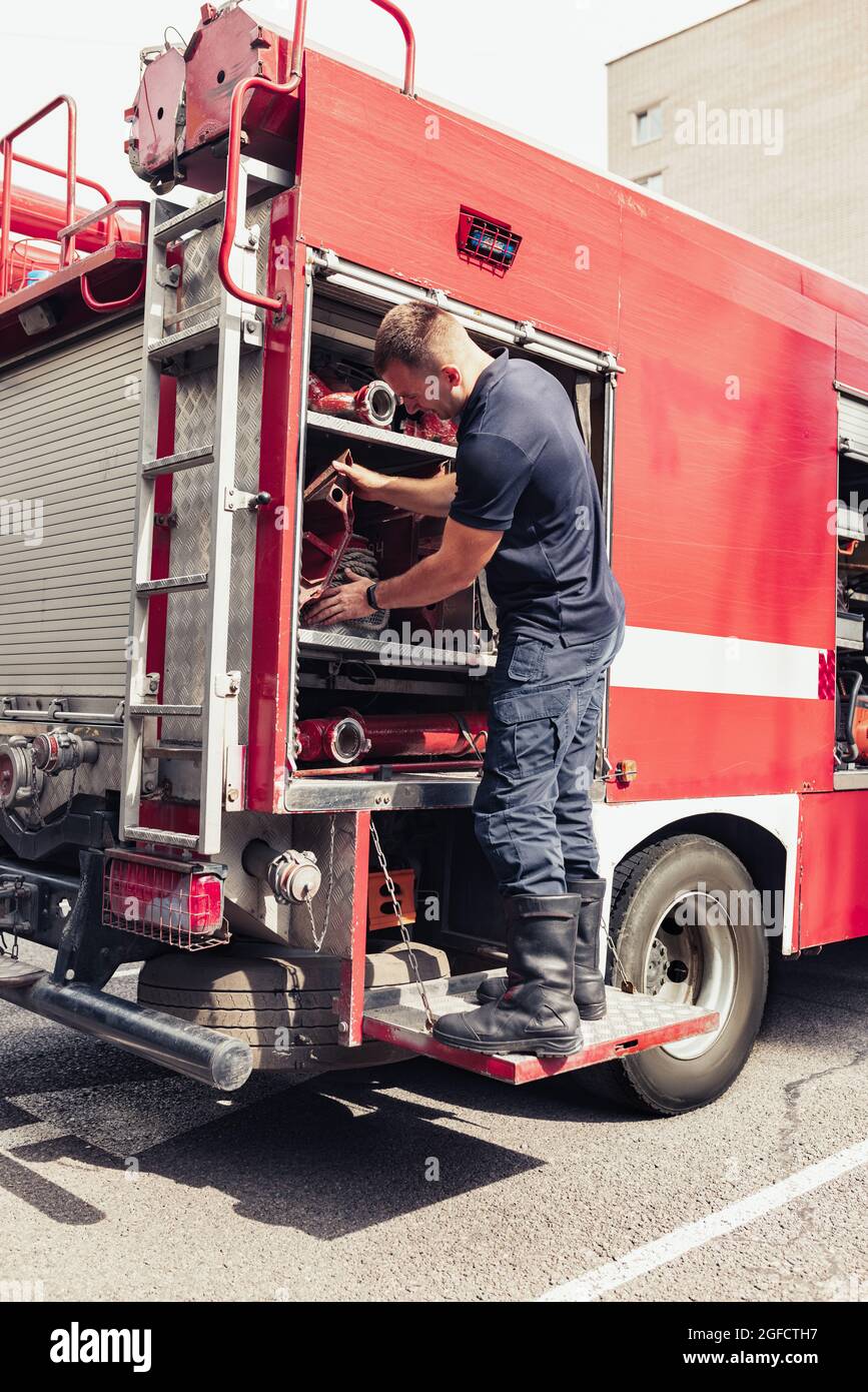 Firefighting machine with special equipment for emergency firefighting ...