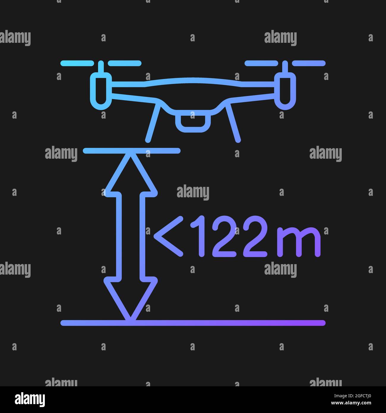 Max flight height gradient vector manual label icon for dark theme ...