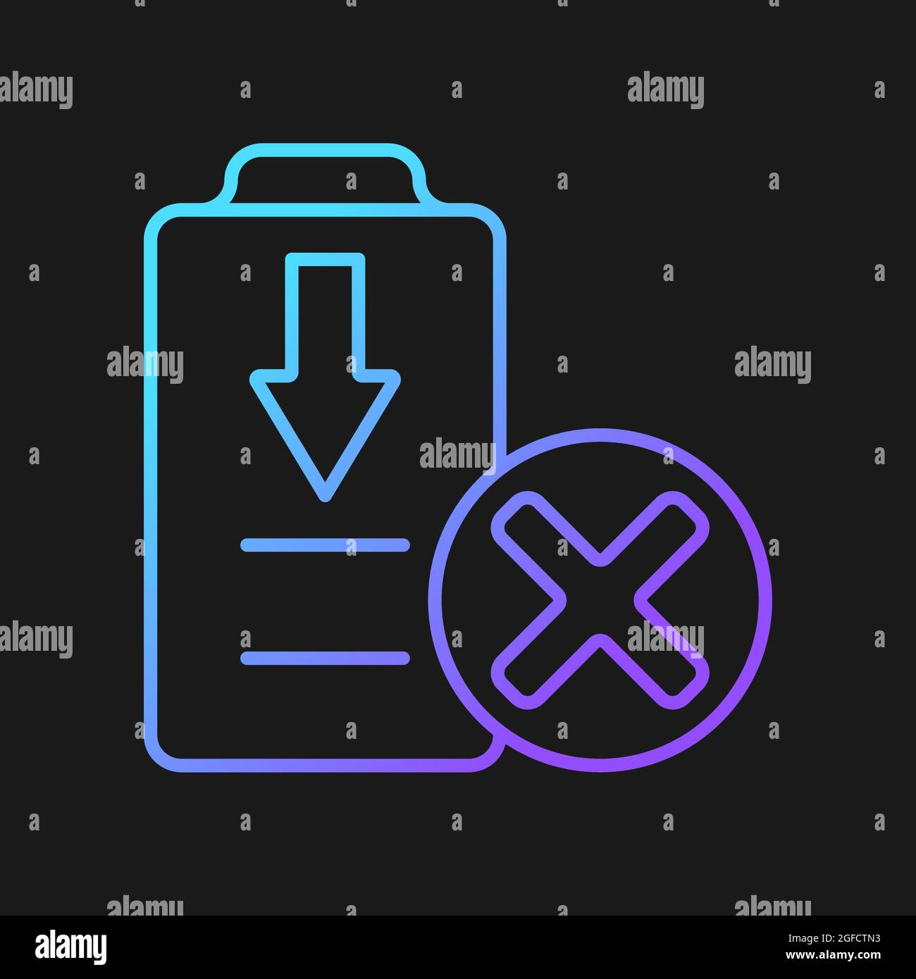 Dont fully drain batteries gradient vector manual label icon for dark ...