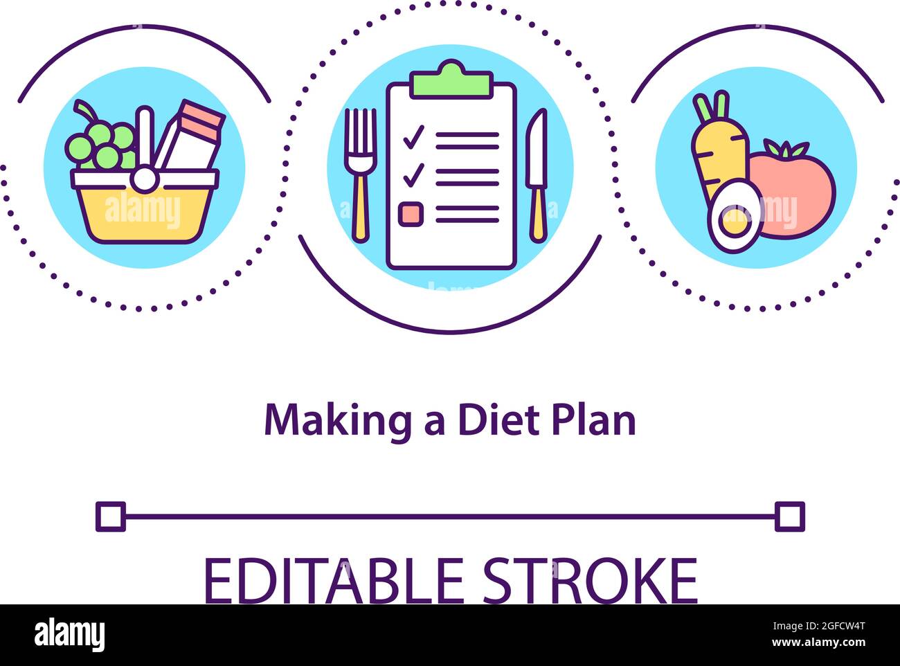 Making diet plan concept icon Stock Vector Image & Art - Alamy