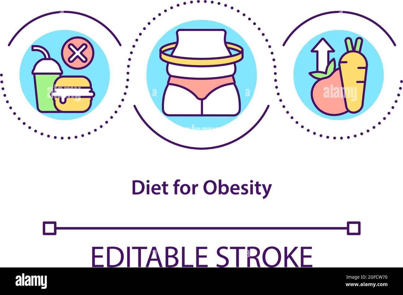 Diet for obesity concept icon Stock Vector Image & Art - Alamy