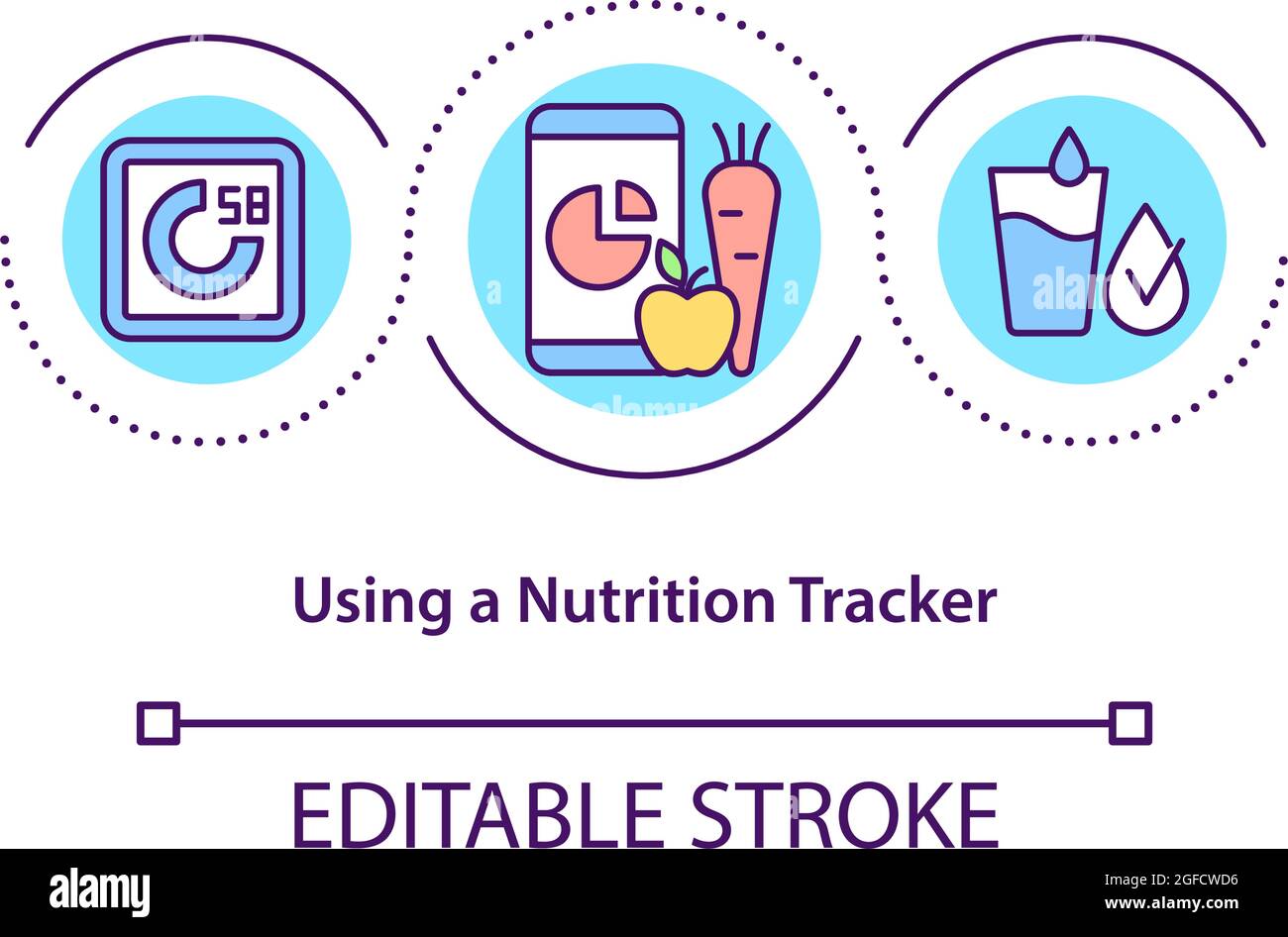 Using a nutrition tracker concept icon Stock Vector Image & Art - Alamy