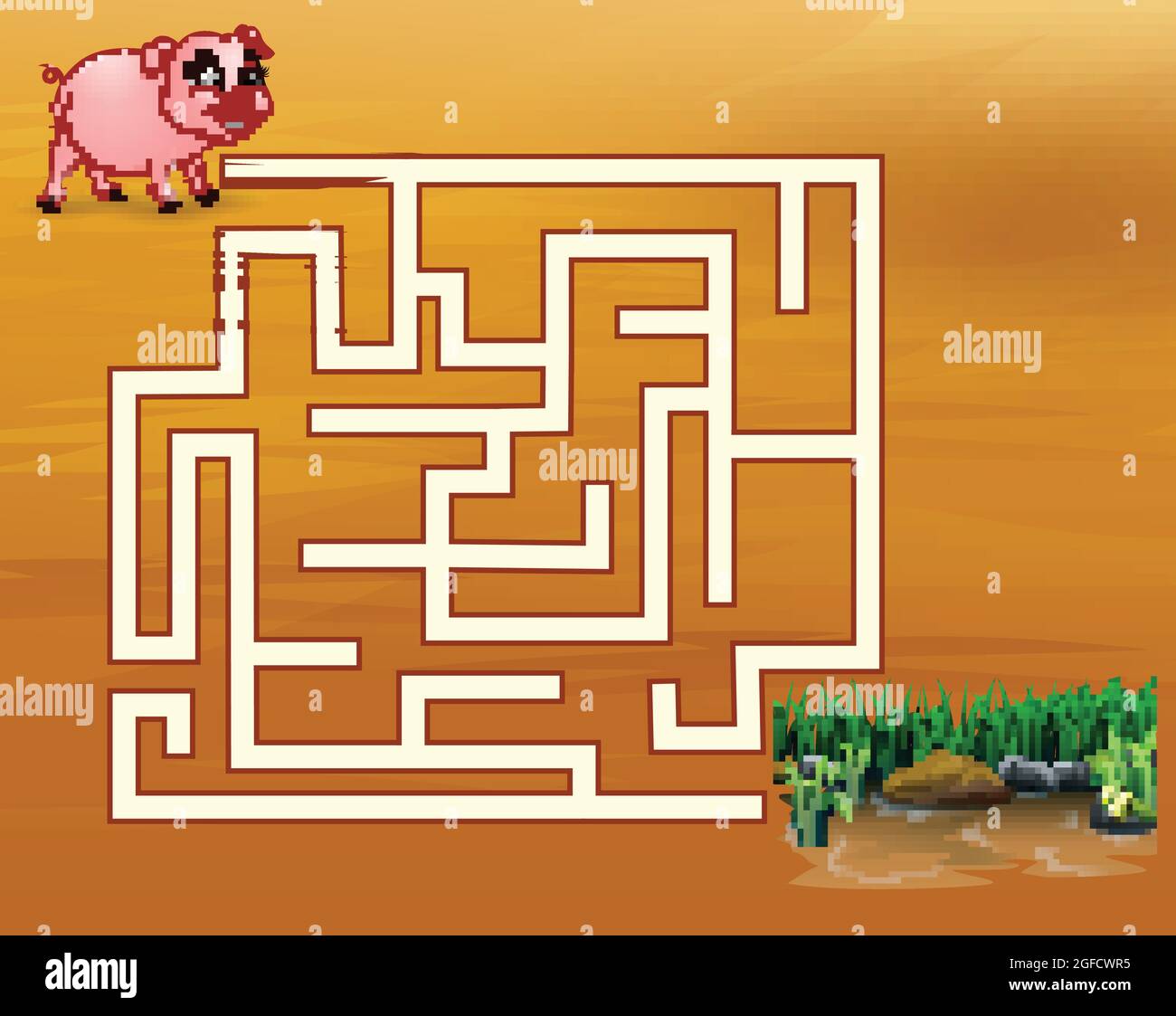 Game pig maze find their way to the mud Stock Vector Image & Art - Alamy