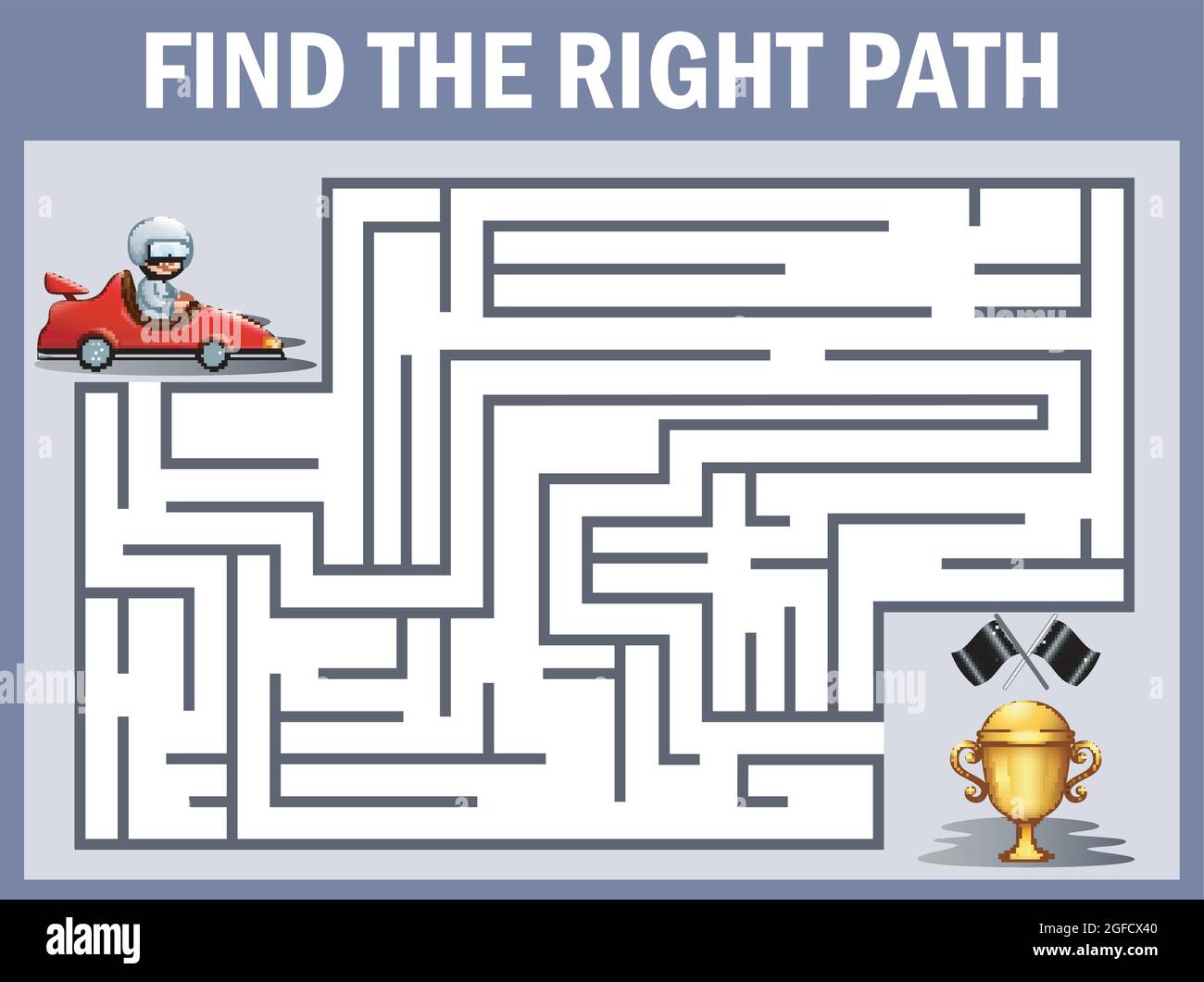 Maze racing car games find their way to the trophy Stock Vector Image ...