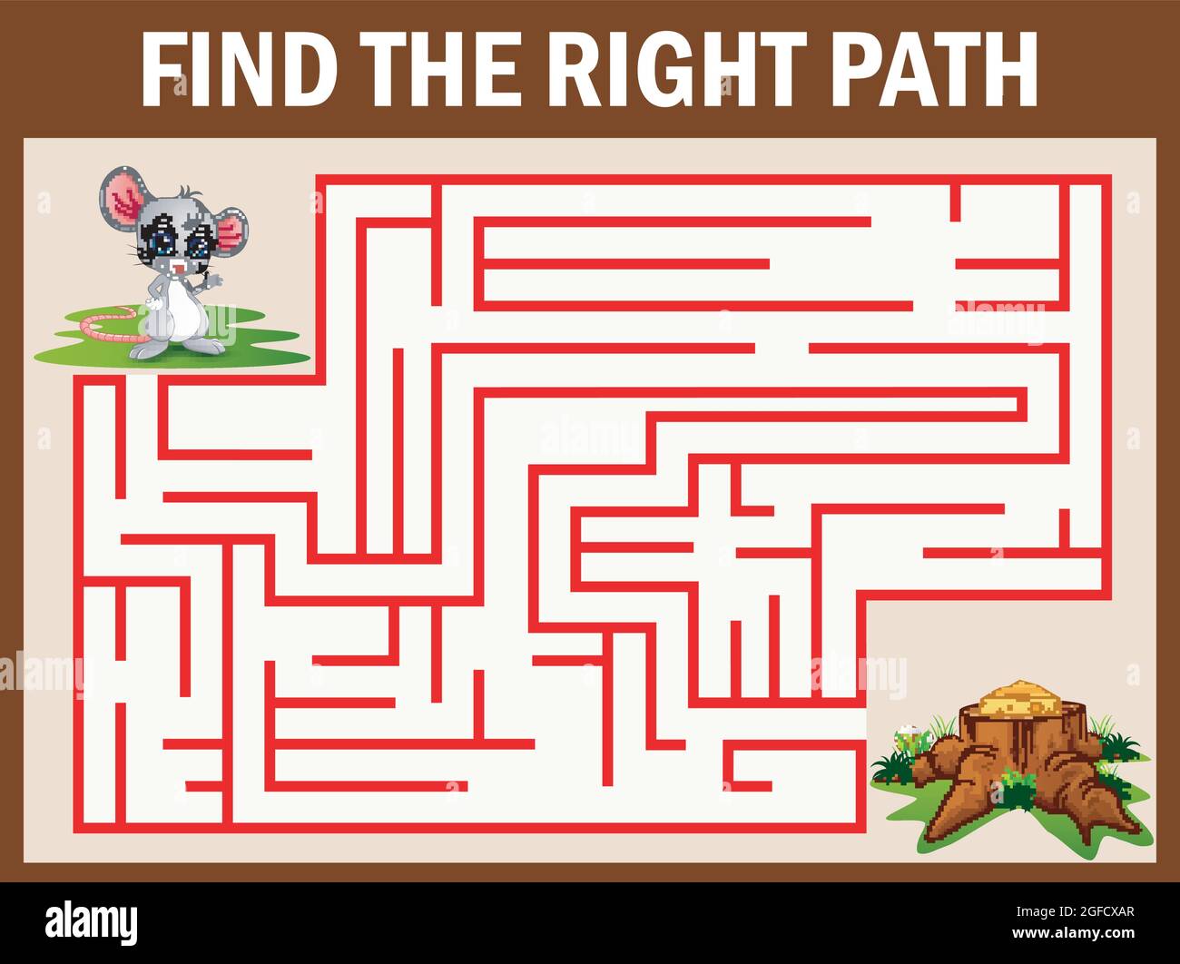 Maze game find a mouse way to cheese Stock Vector Image & Art - Alamy