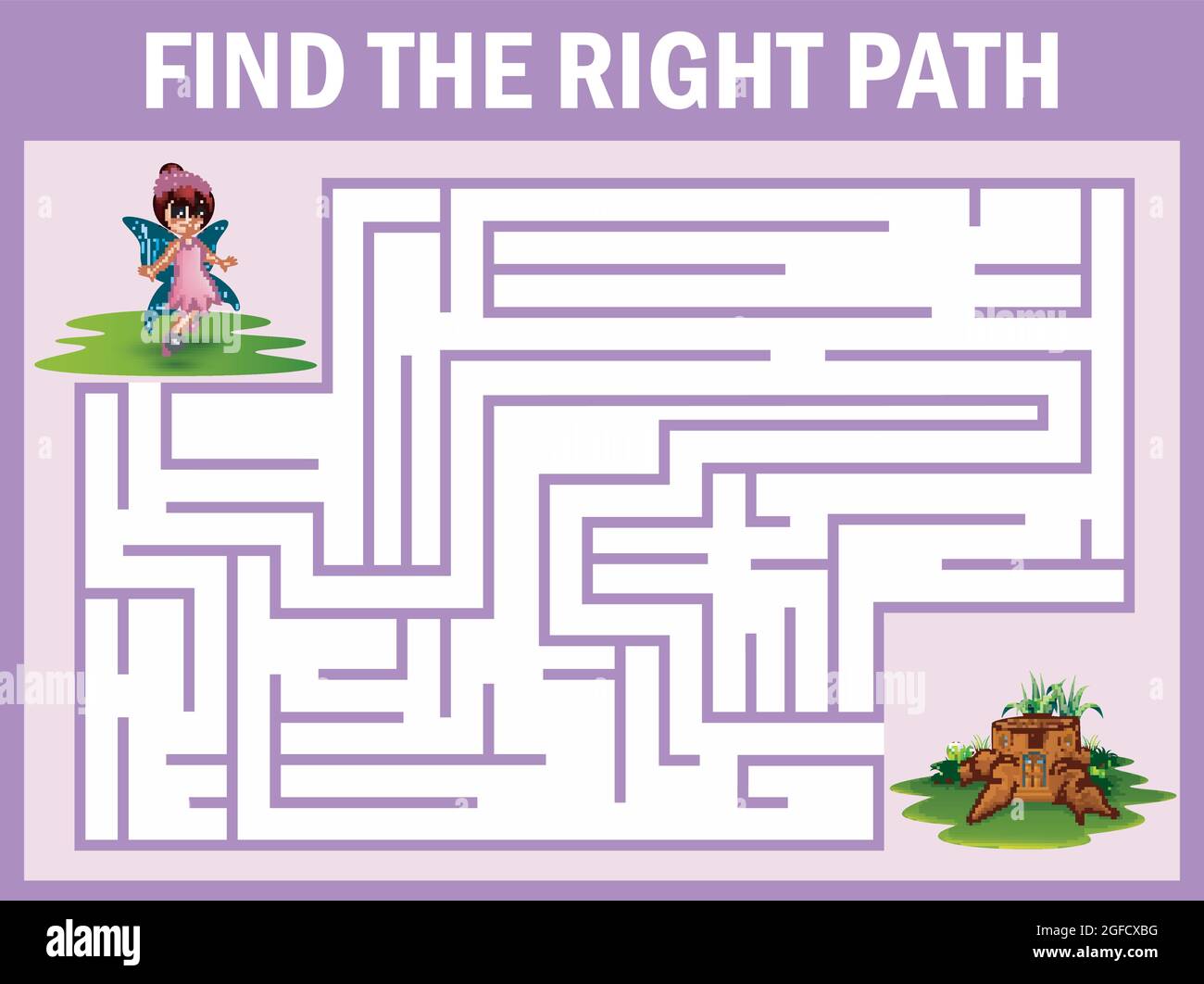 Maze game finds the fairy fly away to the home Stock Vector Image & Art ...