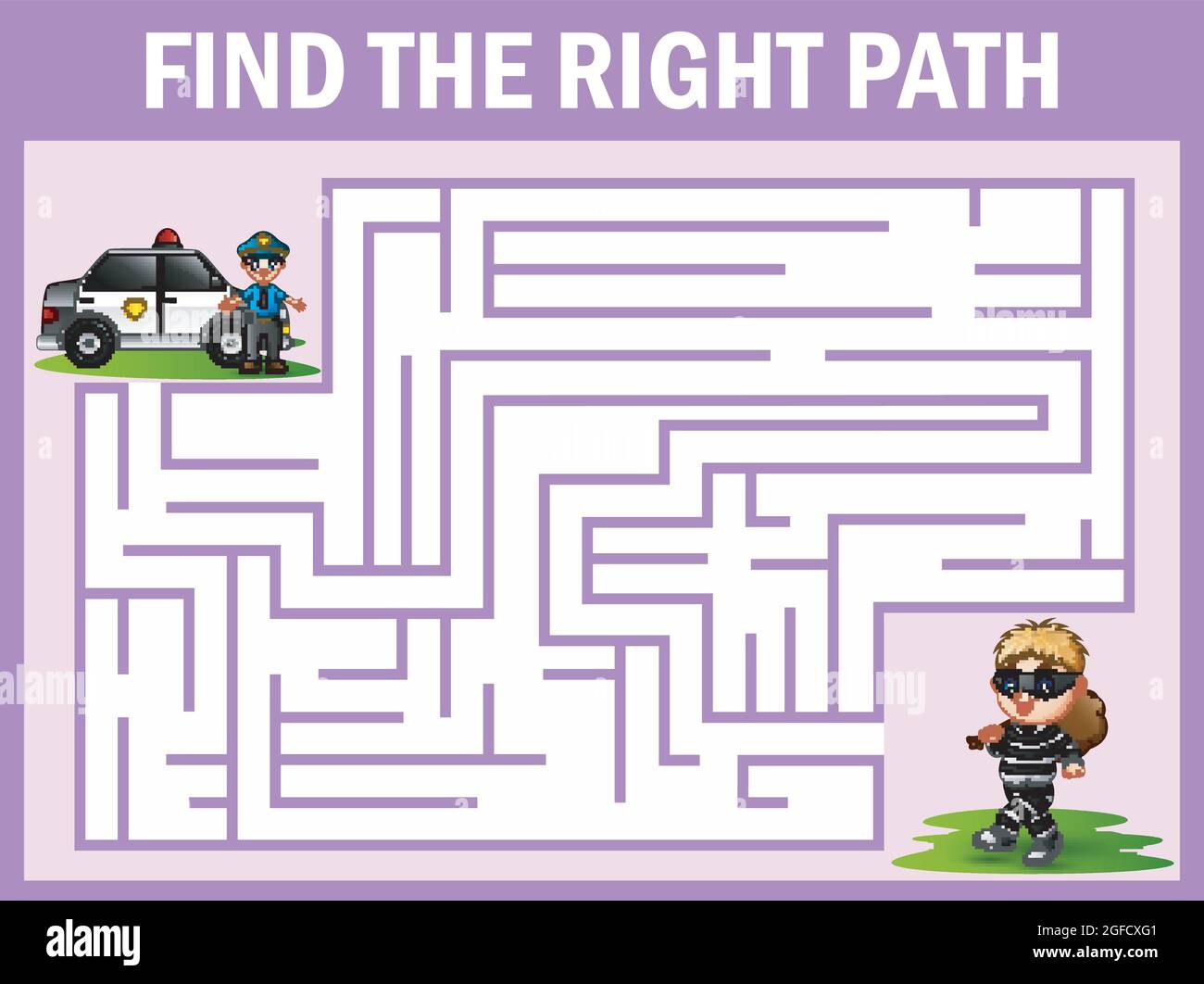 Maze game finds the police way get to thief Stock Vector Image & Art ...
