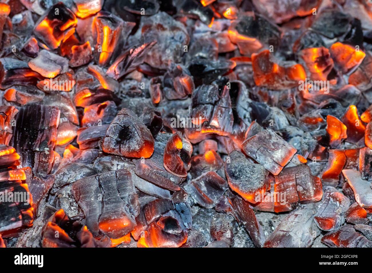 Background of red and black beautiful coals close-up for design Stock ...