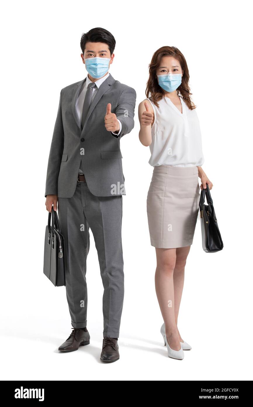 Face mask business portrait Cut Out Stock Images & Pictures - Alamy