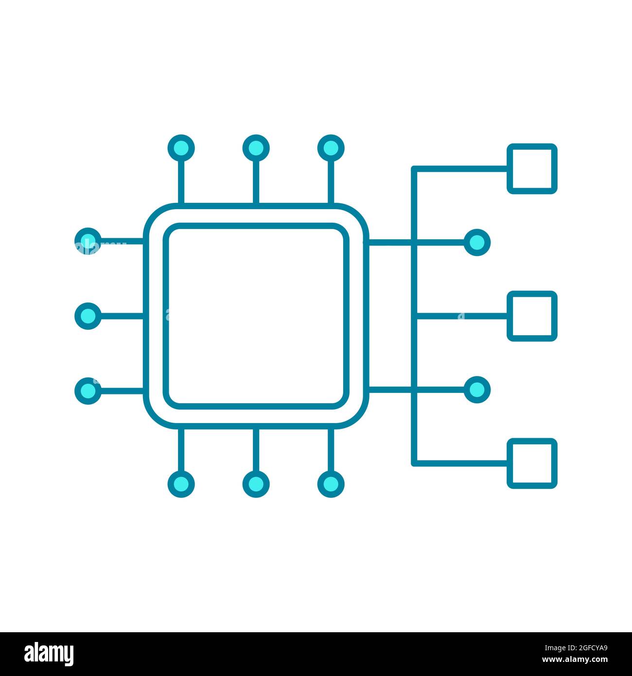 Clustering line icon. Interconnection of servers operating as a single ...