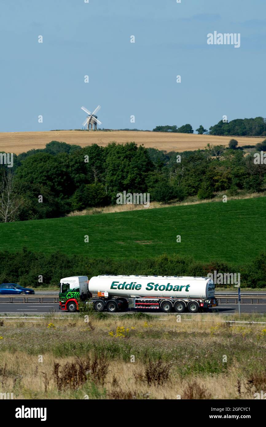 Eddie Stobart tanker on the M40 motorway, Warwickshire, England, UK ...