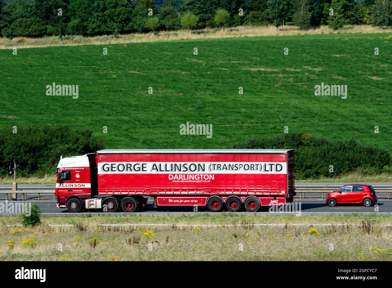 George Allinson lorry on the M40 motorway, Warwickshire, England, UK ...