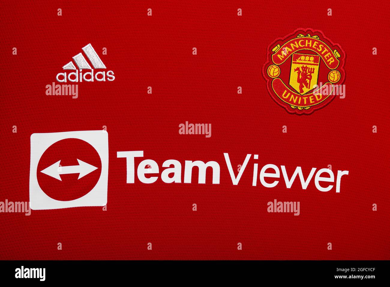 Manchester united kit sponsor hi-res stock photography and images - Alamy