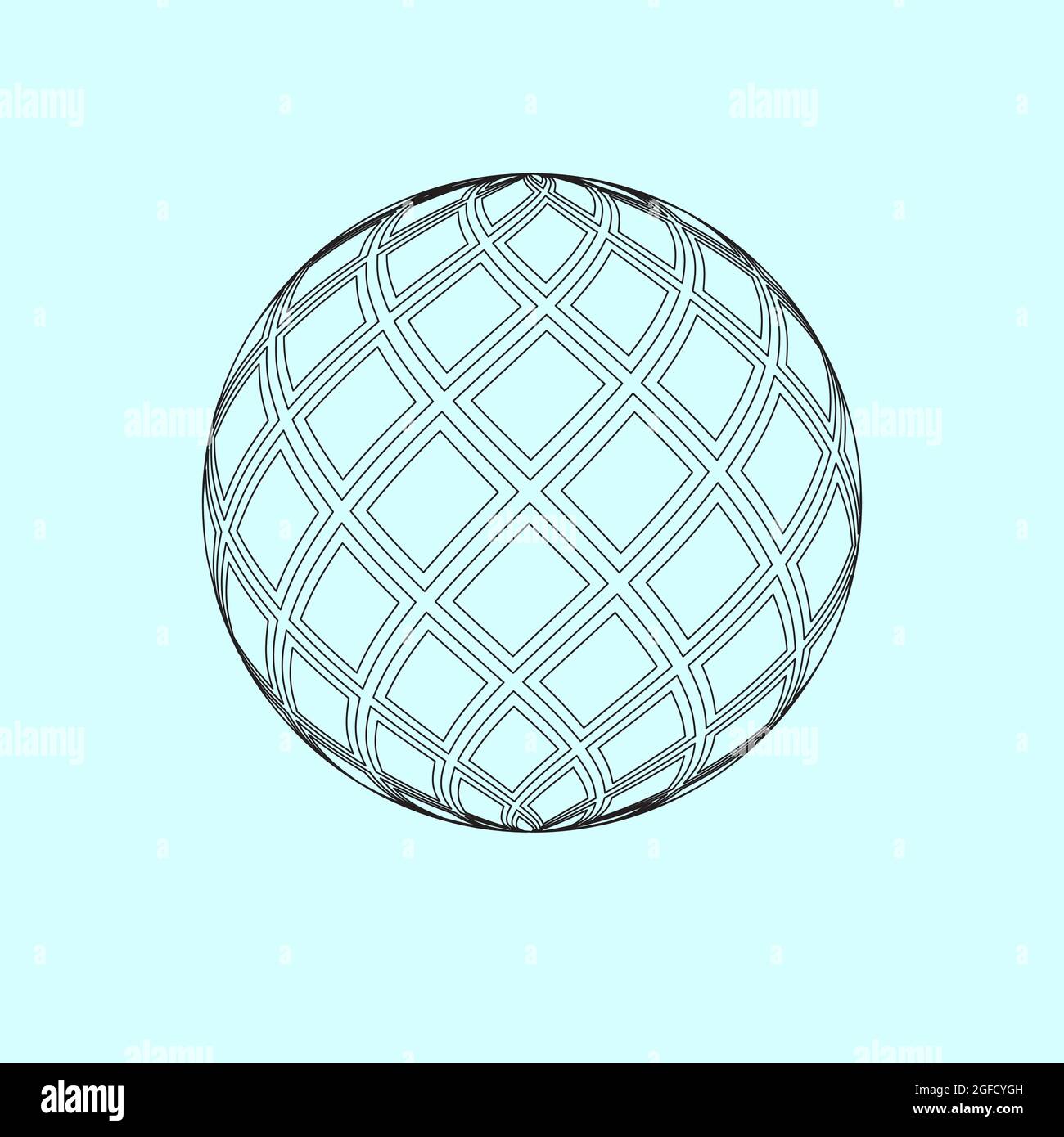 geometric spherical circle, transparent background, smooth lines on ...