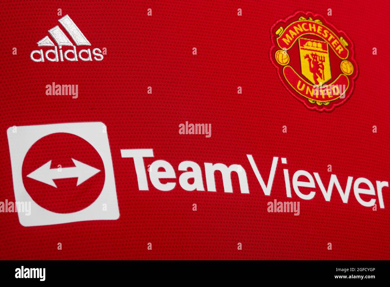Manchester united kit sponsor hi-res stock photography and images - Alamy