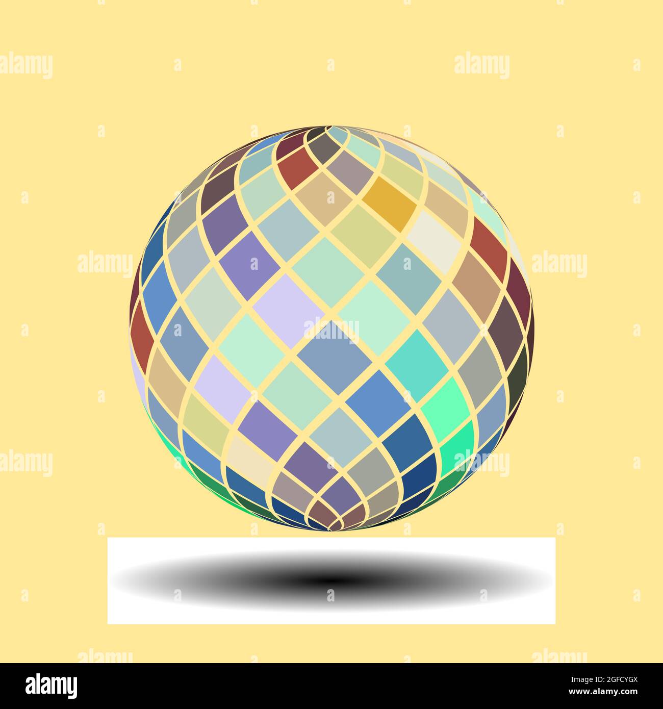 Geometric spherical circle, with a color palette, smooth lines on each ...